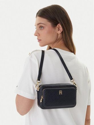 Tommy Hilfiger Handtasche Th Icon Camera Bag Mono AW0AW18121 Dunkelblau
