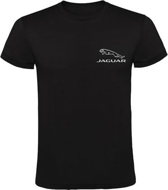 Generico T-shirt Jaguar noir pour homme - Logo classique, 100 % coton, disponible dans toutes les tailles (S, M, L, XL, XXL), Noir, XXL