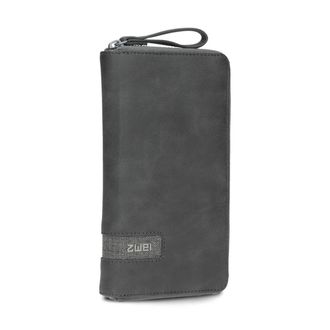 zwei gro&szlig;e Damen Geldb&ouml;rse O.Wallet OW2 braunes Portemonnaie im Vintage-Style, Geldbeutel mit umlaufendem Rei&szlig;verschluss, 15 Kartenf&auml;cher, 2 Scheinf&auml;cher, 