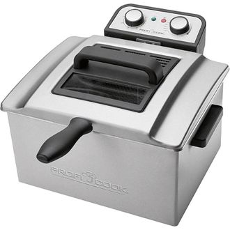 Profi Cook Proficook - pc-fr 1038 Edelstahl-Fritteuse, 3 K&ouml;rbe, herausnehmbar, 3000 w, Grau