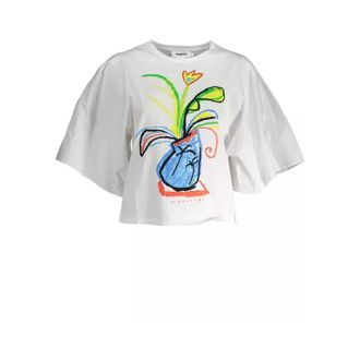 Desigual Stilvolles Wei&szlig;es Baumwoll-T-Shirt - - Tops - Damen - Wei&szlig; - XL