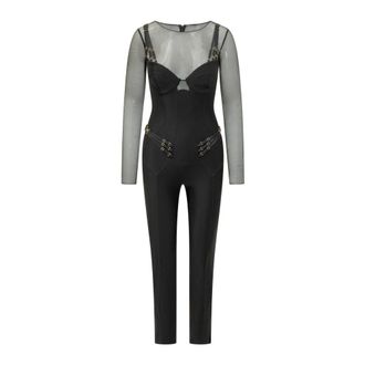 Elisabetta Franchi Gespielter Korsagen-Jumpsuit - - Jumpsuits & Playsuits - Damen - Schwarzk - S