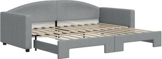 vidaXL Tagesbett Ausziehbar Hellgrau 90x200 cm Stoff Vidaxl