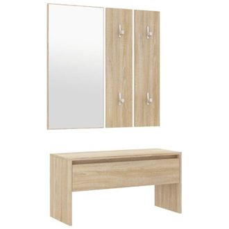 vidaXL Garderoben-Set Sonoma-Eiche Holzwerkstoff Vidaxl
