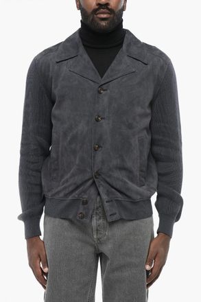 Brunello Cucinelli Suede Jacket with Knit Sleeves Brunello Cucinelli