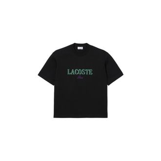 Lacoste T-shirt loose fit jersey imprimé noir