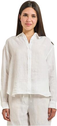 Tommy Hilfiger Femme, Blouses et Chemises, Blanc, Taille: 38 FR Linen Shirt
