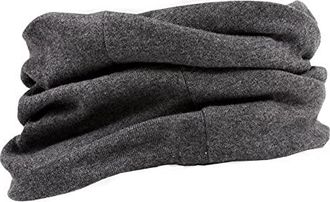 Charm by Casualbox Bonnet Reversible et Cache Cou Bandeau en Coton Bio, Écharpe Loop Foulard Chimio Multi Usage 4 en 1, Beanie Tombant Hiver Bicolore Gris Foncé & Violet