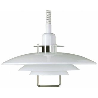 Belid Primus - Luminaire suspendu &agrave; 1 ampoule en forme de d&ocirc;me, chrome, blanc, E27