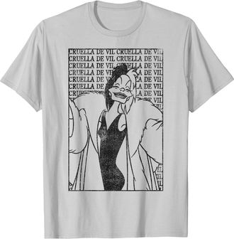 Disney Villains Cruella De Vil Word Wall Portrait Poster T-Shirt