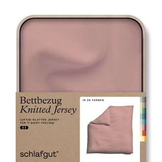 Schlafgut Knitted Jersey Bettw&auml;sche 135x200cm Bettdecke Bezug einzeln, Multicolor Uni, weich und faltenfrei mit Elasthan (Purple Mid, 200x200)