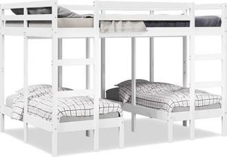 vidaXL Vidaxl - Lit superposé triple blanc 140x200/70x140 cm bois de pin massif
