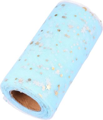 Cabilock DECHOUS Pailletten Tischrock Hellblau 2280 X 15cm T&uuml;llstoff Partydeko Hochzeitstisch Rock mit Glitzer f&uuml;r Festlichkeiten