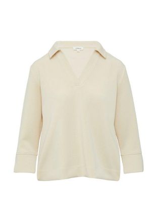 s.Oliver 3/4 Arm-Pullover Sweatshirt Sweatshirt aus Scuba mit Polokragen