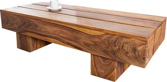 Invicta Interior Massiver Design Couchtisch Bolt Sheesham 100cm Holztisch Tisch Beistelltisch