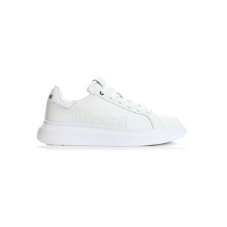 Just Cavalli Homme, Chaussures, Blanc, Taille: 43 EU Leather Baskets