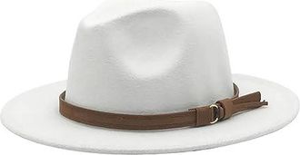 Generic Cocila Windfall Chapeau à Large Bord pour Hommes Et Femmes avec Boucle De Ceinture Casquette Fille 6 Ans (White One Size) Bonnet Polaire Hommes Bonnet