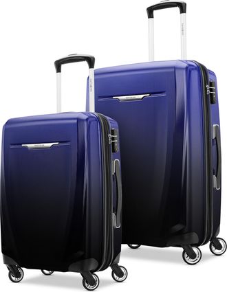 Samsonite Winfield 3 DLX Hartschalengep&auml;ck mit Spinnrollen, K&ouml;nigsblau Ombr&eacute;, 2PC Set (CO/MED), Winfield 3 DLX Hartschalengep&auml;ck mit Spinnern