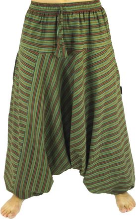 Guru Shop Haremshose, Pluderhose, Pumphose, Aladinhose aus Baumwolle - Gr&uuml;n, Damen