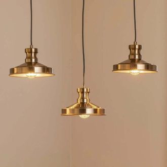 Opviq [GEBRAUCHT] B-Ware Berceste H&auml;ngelampe Pendelleuchte Lampe 3 Flammig Altmessingfarben E27