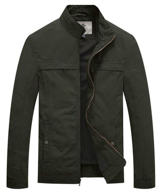 WenVen Herren Armee Jacken &Uuml;bergangsjacke Bundeswehr Jacke Vintage Jacke Casual Jacke Jacke Business Oberbekleidung Baumwolljacke Herbst Gr&uuml;n XL