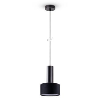 Paco Home Pendelleuchte Wohnzimmer H&auml;ngeleuchte Stoffschirm Esszimmer Modern GU10 Kabell&auml;nge 1,5m, Lampenart:Pendelleuchte, Leuchten Farbe:Schwarz-Schwarz