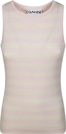 Ganni Femme, Tops, Rose, Taille: 38 FR Tank TOP Costine Righe