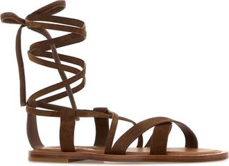 Miu Miu Womens Brown Suede Sandals Cacao Sandali
