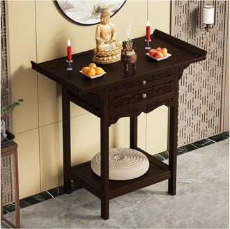 Generic Buddhistischer Schrein, Altartisch mit Stauraum (50 cm, 66 cm, 80 cm, 100 cm, 120 cm), Meditations- und Gebetstisch aus Holz f&uuml;r Zuhause, buddhistisch