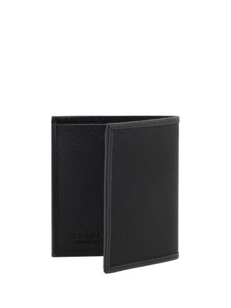 Prada Mens Re-Nylon Bifold Wallet Nero Umbrellas