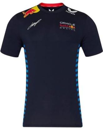 Castore Red Bull Racing F1 T-Shirt pour Homme 2024 Sergio Checo Perez Team, Bleu Nuit (FR/ES, Alpha/Lettres, L, Taille Normale, Taille Normale, Bleu Nuit)