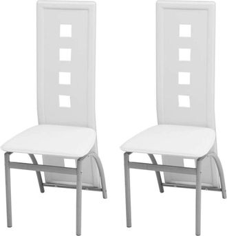 vidaXL Vidaxl - Chaises &agrave; manger lot de 2 blanc similicuir