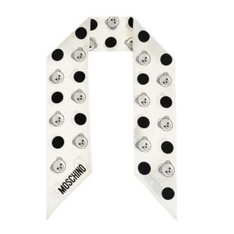 Moschino unisex, Accessoires, Blanc, Taille: ONE Size Foulard en soie