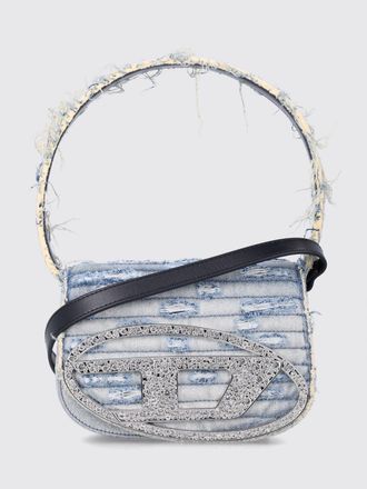 Diesel Mini sac 1DR en denim avec logo Oval D en strass