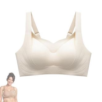 Generic Soutien-gorge rehausseur sans fil &agrave; couverture compl&egrave;te pour toute la journ&eacute;e, soutien confortable, push-up, doux, respirant, sans couture, bretelles 