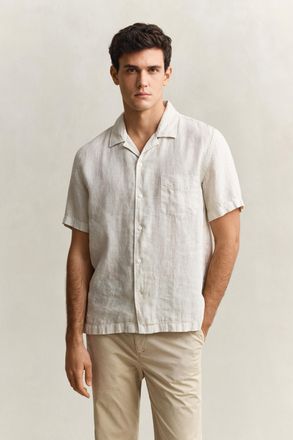 GANT Herren Kurzarmhemd aus Leinen (XXXL) SAND