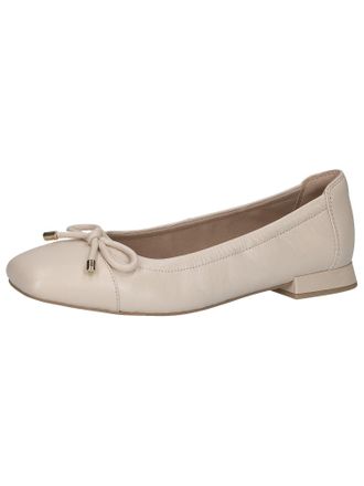 Caprice Damen Ballerinas aus Leder mit Blockabsatz, Cremefarben (Cream Perlato), 38 EU