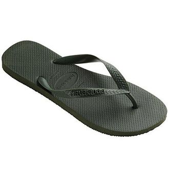 Havaianas Top Brasil Logo, Tongs Confortables, Durables et L&eacute;g&egrave;res, avec Semelle Antid&eacute;rapante, Drapeau Br&eacute;silien, Adultes Unisexe, Olive Vert, 43/44 EU