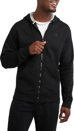 Champion Herren, Bequemes Zip-up Hoodie Sweatshirt (Reg Gro&szlig;) Aufw&auml;rmen oder Trainingsjacke, Schwarz-407d55, M