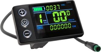 Generic 24 V/36 V/48 V Fahrrad-Tachometer, wasserdicht, intelligenter E-Bike-Kilometerz&auml;hler, Elektroroller-Anzeige, f&uuml;r Radfahren im Freien