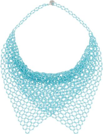 Emporio Armani Femme, Accessoires, Bleu, Taille: ONE Size Collier Ras du Cou avec Structure &agrave; Maillons Crois&eacute;s