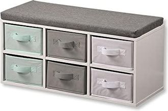 KESPER | Kindersitzbank mit Aufbewahrungsboxen, Material: Spanplatte, Maße: B: 68 x H: 29,5 x T: 33 cm, Farbe: Weiß| 17729 13