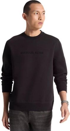 Michael Kors Homme, Sweatshirts et sweats &agrave; capuche, Noir, Taille: S Pull en m&eacute;lange de coton avec logo en relief