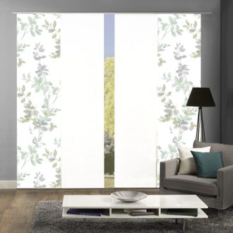 Home Wohnideen 084646 Schiebegardine ALYA, halbtransparent, Ranken-Motiv 245x60 cm, Farbe:Salbei, Gr&ouml;&szlig;e:245 x 60 cm, Anzahl:4X