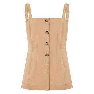 Veronica Beard Femme, Tops, Beige, Taille: 44 FR Top slim fit avec boutons