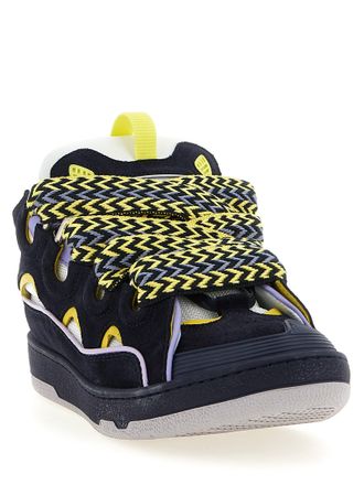 Lanvin Mens Blue Calfskin Athletic Sneakers