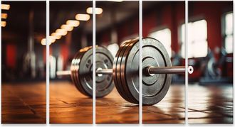 Islandburner Bild auf Leinwand Nahaufnahme von Hantel im Fitnessstudio Bilder Wandbilder Poster