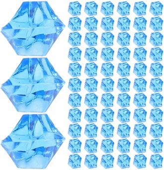 Angoily 450 Stück Acryl Fake Ice Cubes Dekorative Wiederverwendbare Eiswürfel für Party Fotografie Aquarium Tischdekoration Wasserfest Bruchsicher Klare Krist