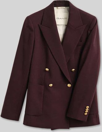 GANT Regular Fit Kurzblazer aus Woll-Mix mit goldenen Kn&ouml;pfen