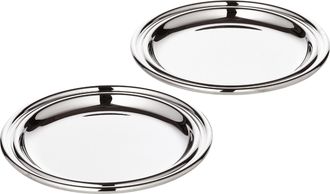 Edzard 2er-Set Untersetzer Astoria, Durchmesser 11 cm, edel versilbert - Gl&auml;seruntersetzer, Gl&auml;serteller, Flaschenuntersetzer, Flaschenteller